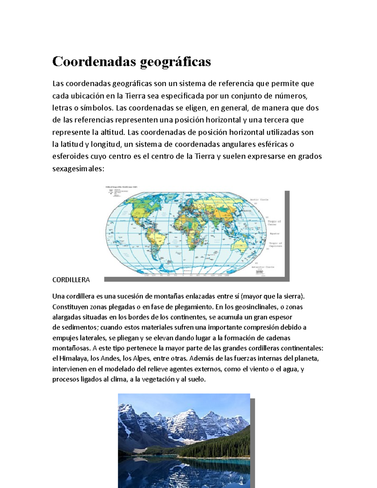 Coordenadas geográficas - Coordenadas geográficas Las coordenadas ...