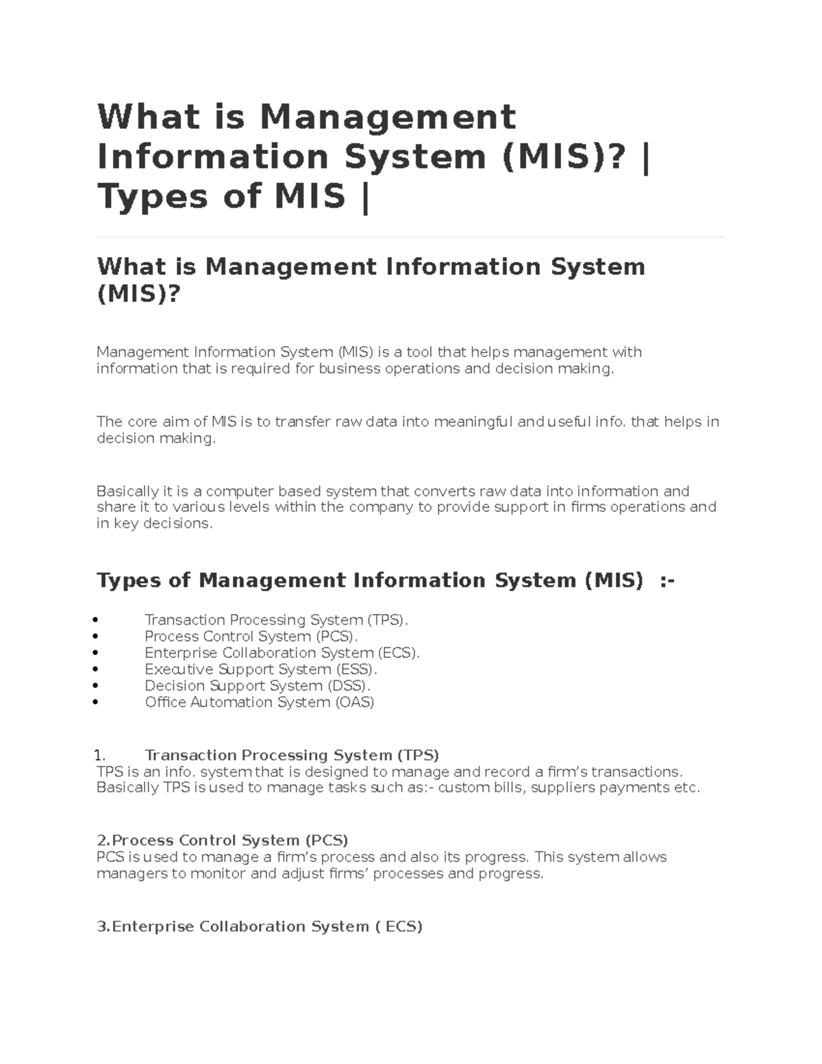 What is Management Information System - What is Management Information ...