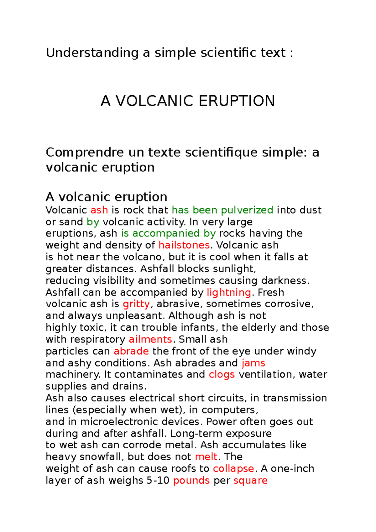 Undestanding Scien TEXT - Understanding a simple scientific text : A ...
