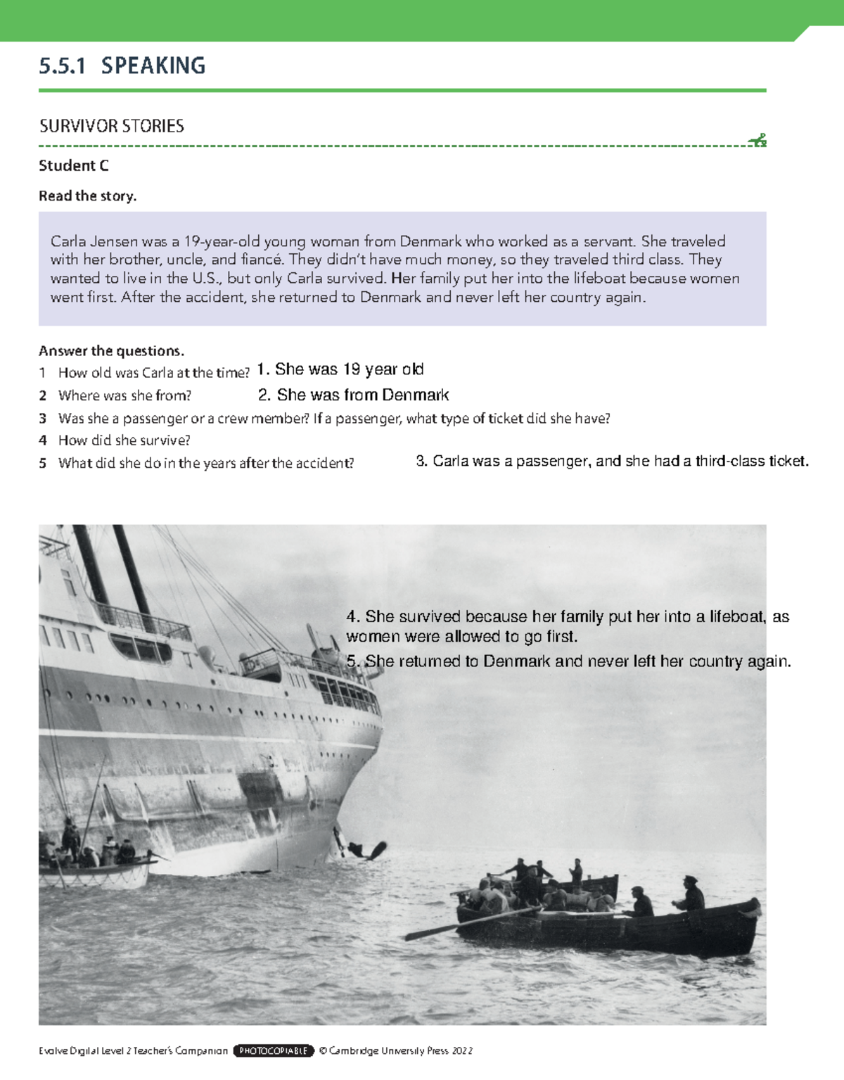 Infografia para comu - SURVIVOR STORIES Student C Read the story. Carla ...