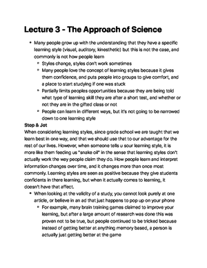 Lecture 2 - Le c t u re 2 Stop & Jot ^We do stop & jot to recall the ...