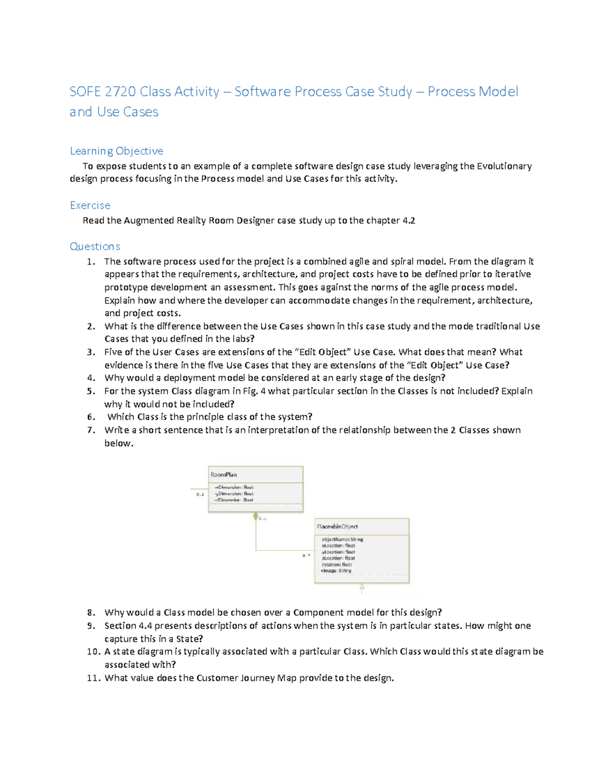 Activity 11-Software Process Case Study - Warning: TT: undefined function: 32 SOFE 2720 Class ...