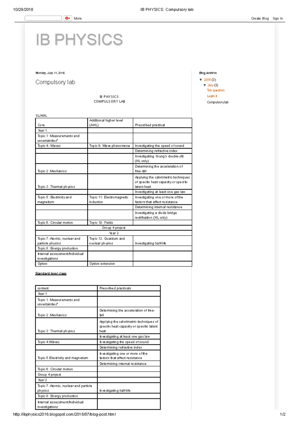 IB Physics Compulsory lab - IB PHYSICS: Compulsory lab More Create Blog ...