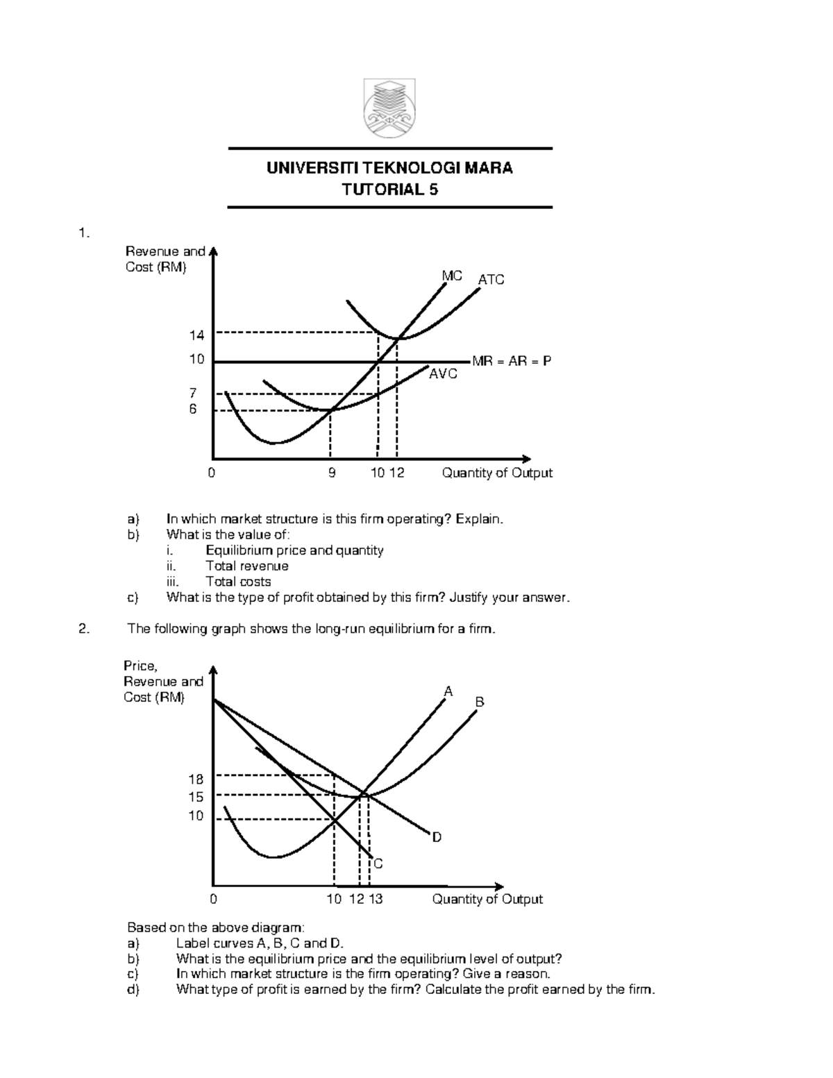 Tutorial exercise for ECO120 students - UNIVERSITI TEKNOLOGI MARA ...