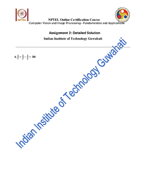 Week1 - yes - Computer Vision and Image Processing - Fundamentals and Applications Assignment 1 ...