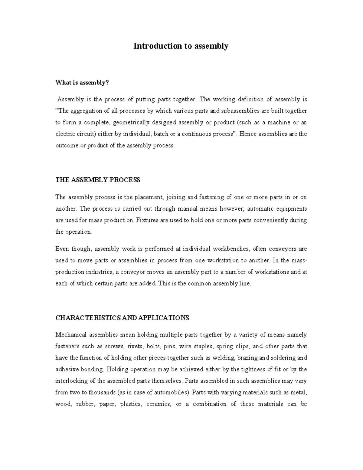 M7L1 - Lecture notes 1 - Introduction to assembly What is assembly ...