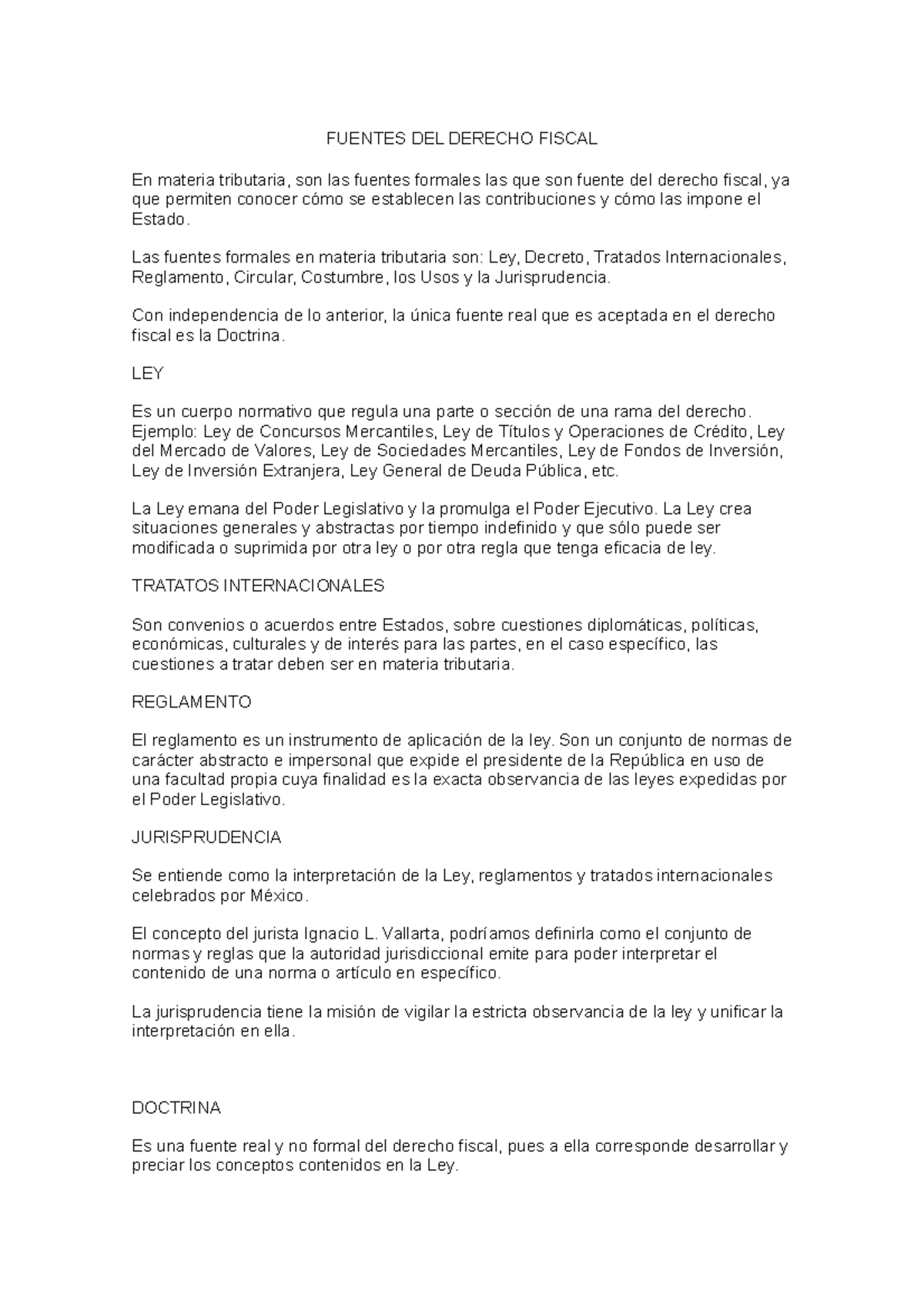 Fuentes DEL Derecho Fiscal - FUENTES DEL DERECHO FISCAL En materia ...