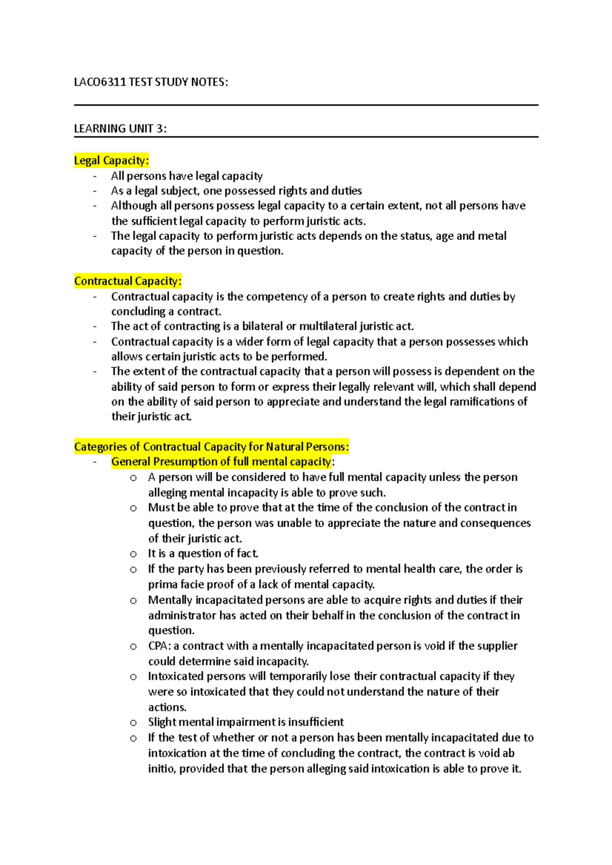 LACO6311 TEST Study Notes - LACO6311 TEST STUDY NOTES: LEARNING UNIT 3 ...