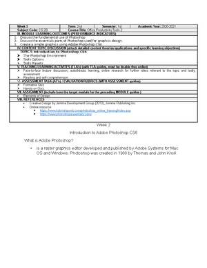 CS 2B WEEK 3 photoshop lectures for this week - Week 3 Term: 2nd ...