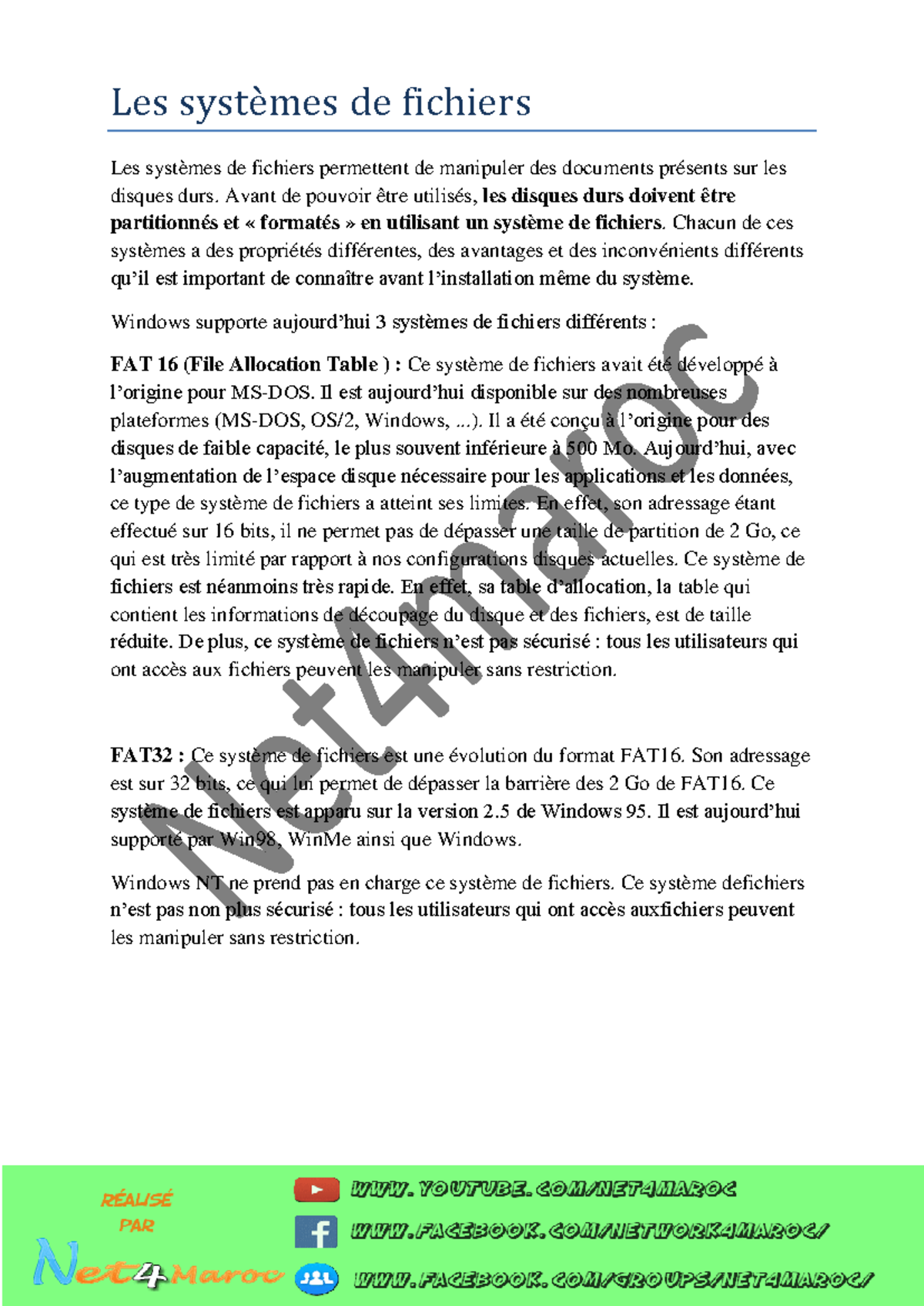 3-Les systèmes de fichiers - Les systèmes de fichiers Les systèmes de ...