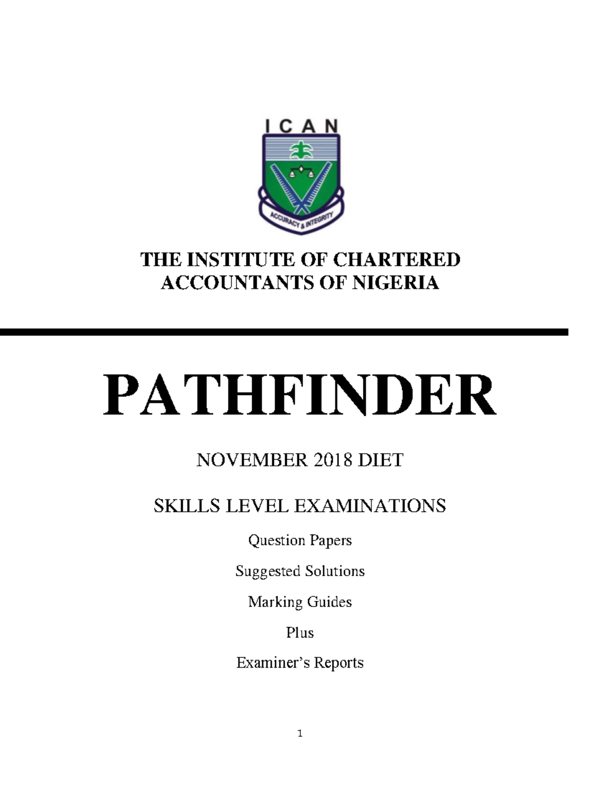 Novemebr 2018 Pathfinder Skills - THE INSTITUTE OF CHARTERED ...