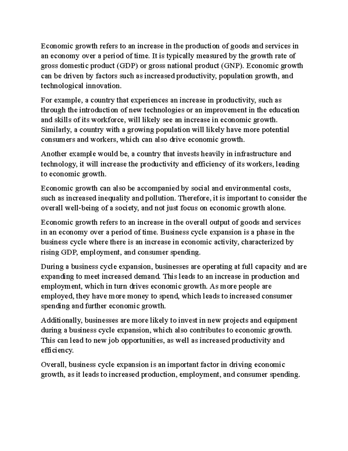 Economic growth - It is typically measured by the growth rate of gross ...