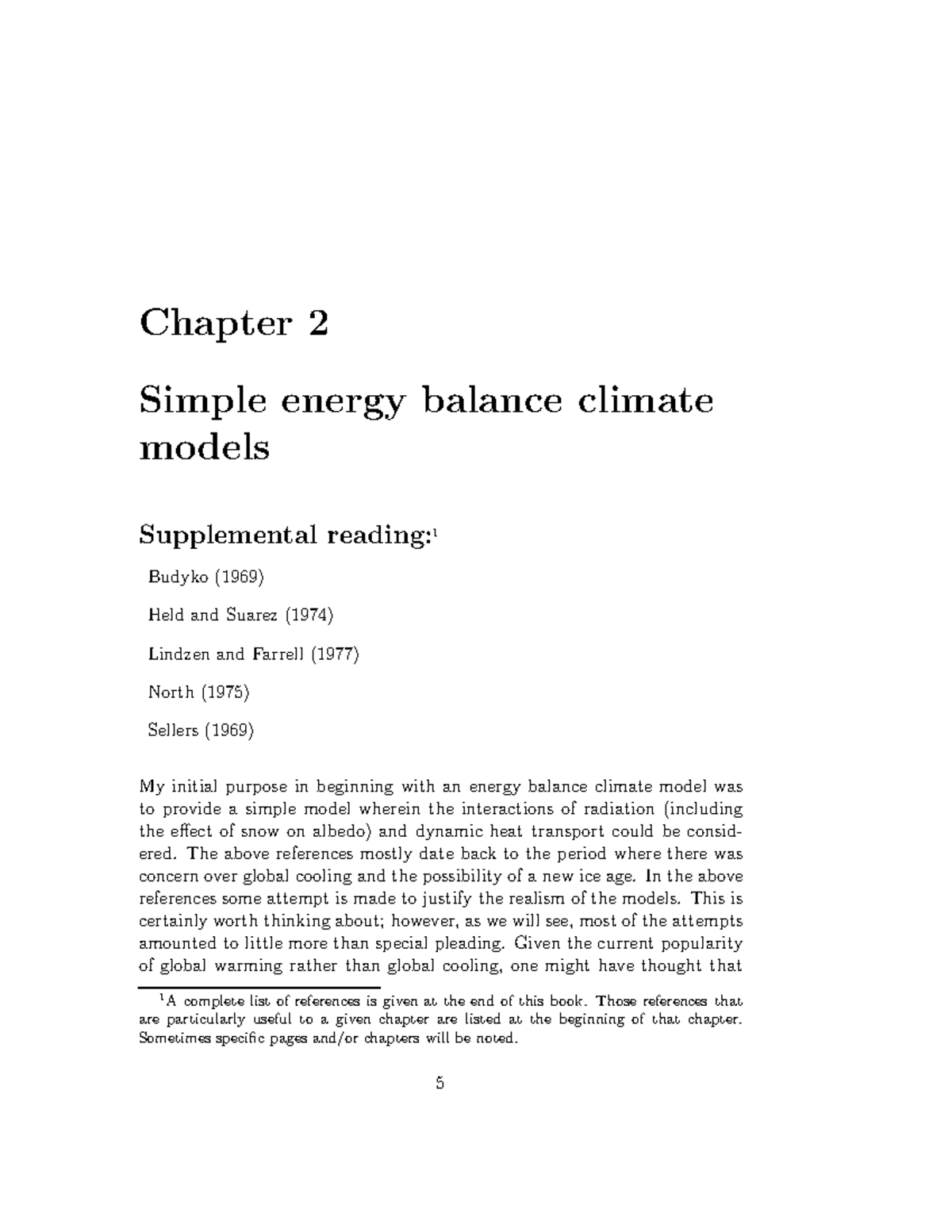 Simple energy balance climate models notes - Chapter 2 Simple energy ...