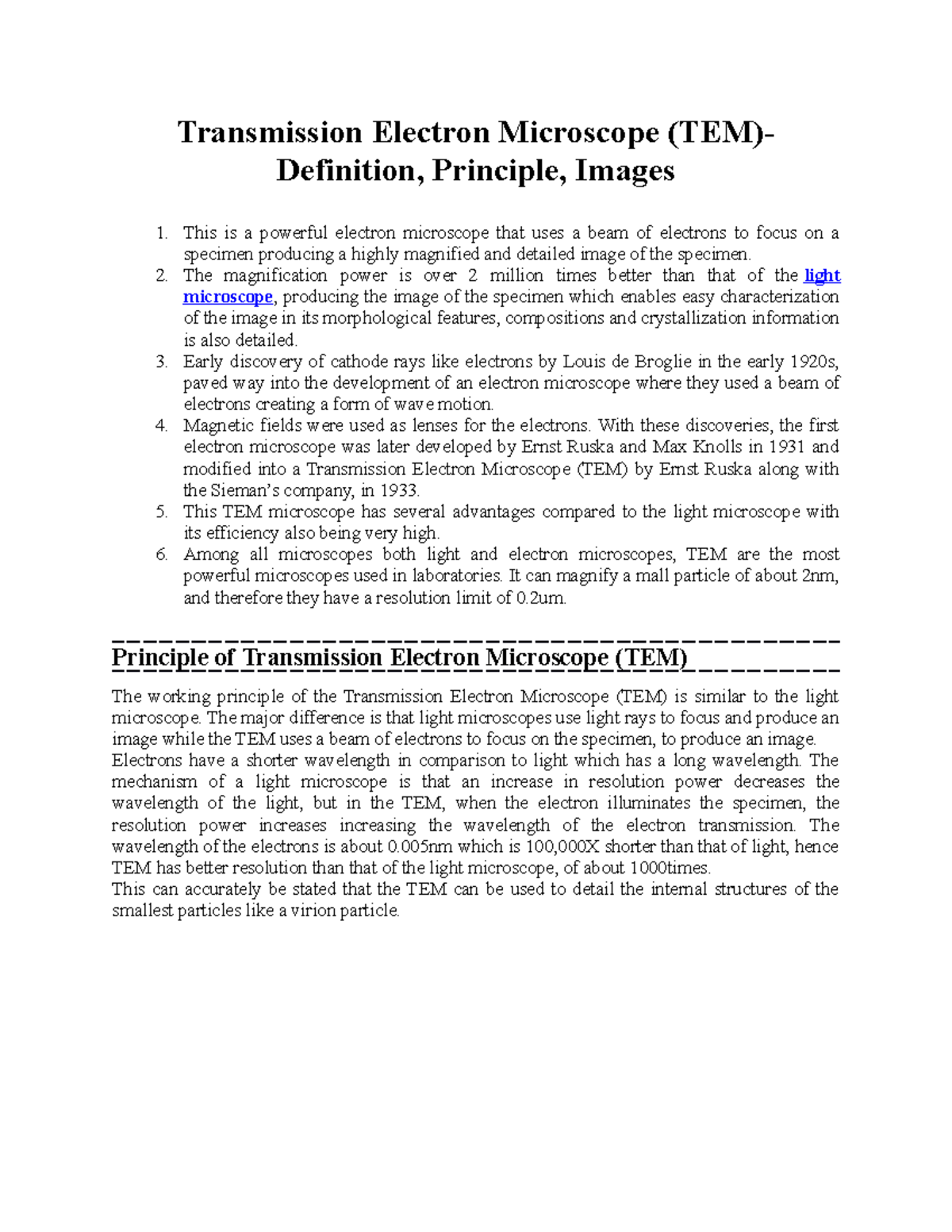 TEM - TEM Explained - Transmission Electron Microscope (TEM ...