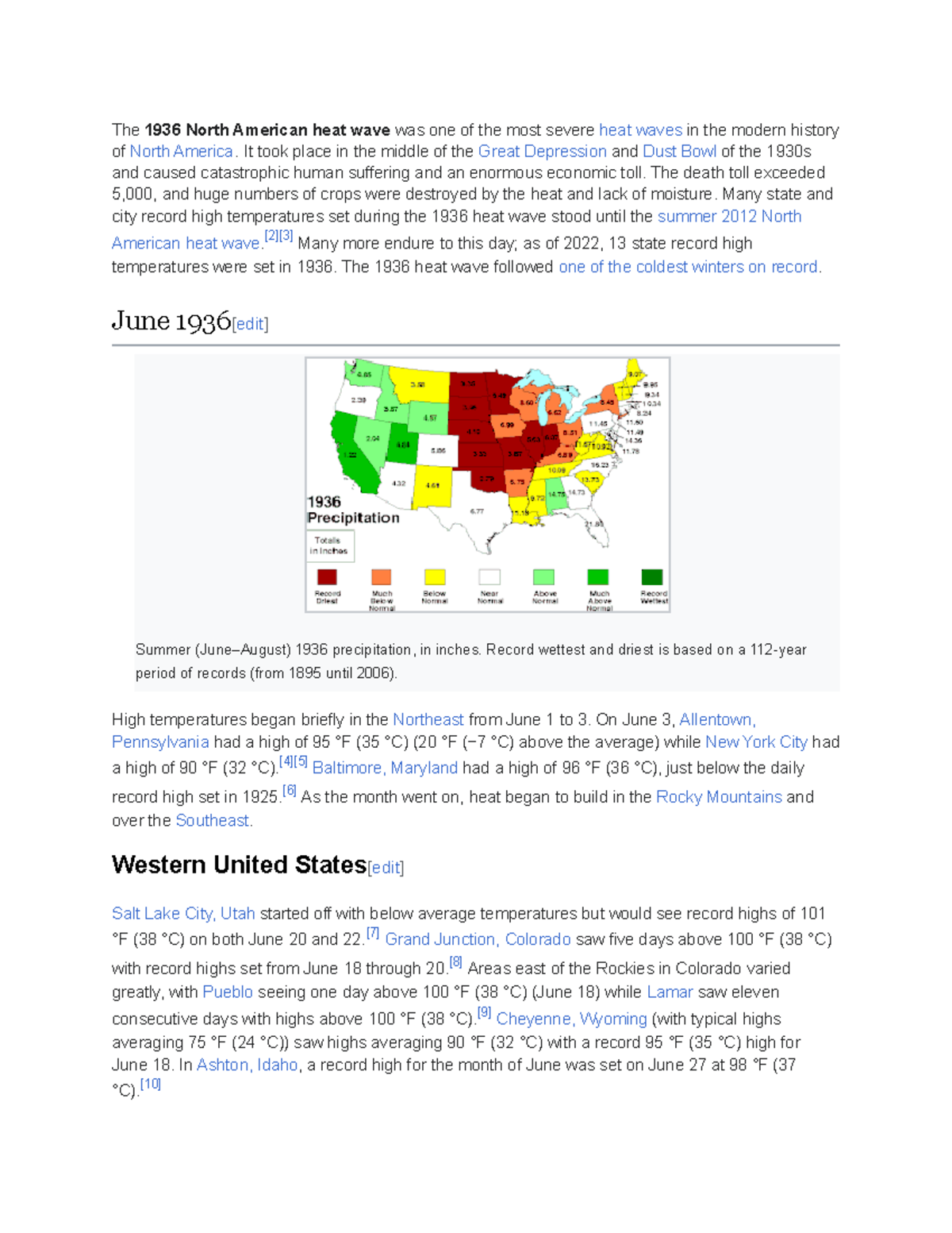 The 1936 North American heat wave - It took place in the middle of the ...