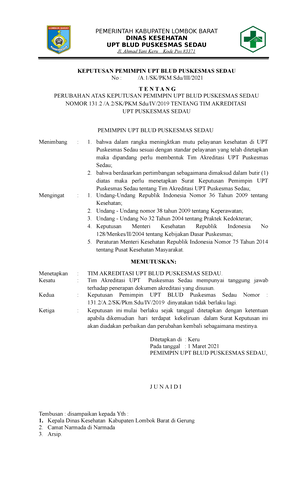 SK TIM Akreditasi - Contoh SK - PEMERINTAH KABUPATEN LOMBOK BARAT DINAS ...