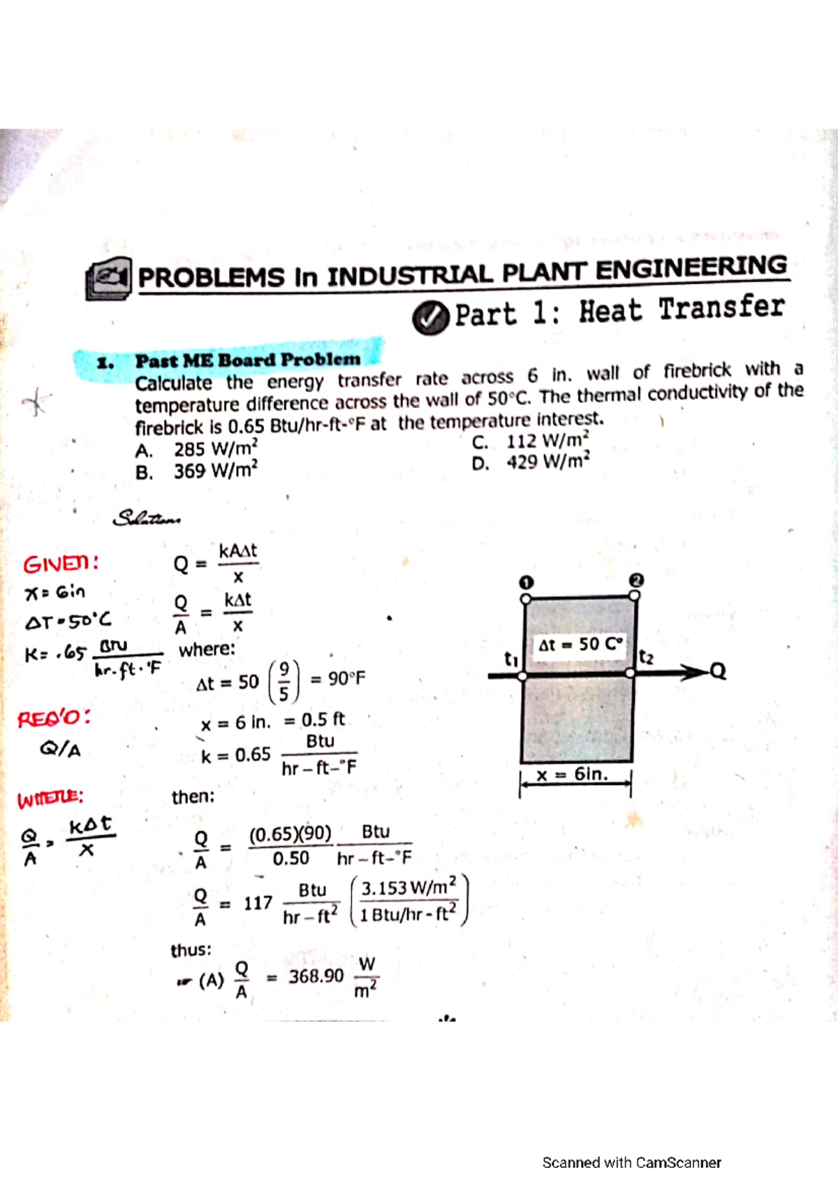 Heat Transfer Sample Problems - Mechanical Engineering - Studocu