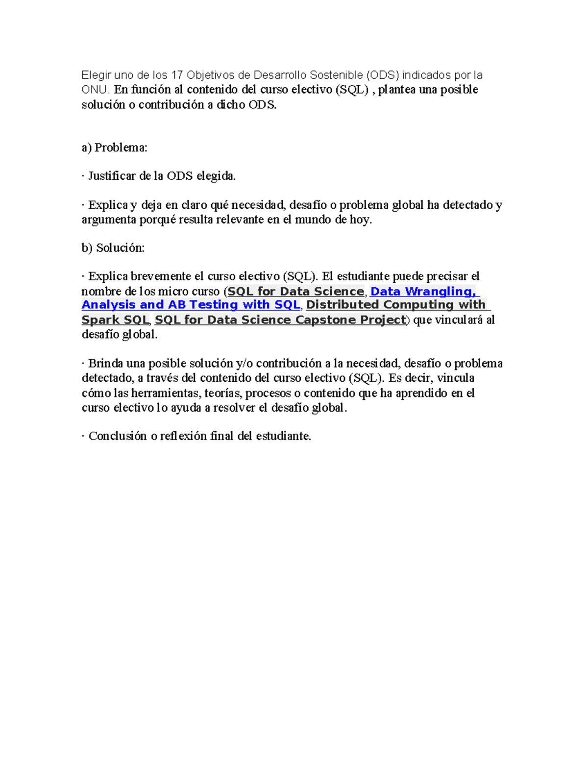 SQL Speach TF - SQL TF - Elegir uno de los 17 Objetivos de Desarrollo ...