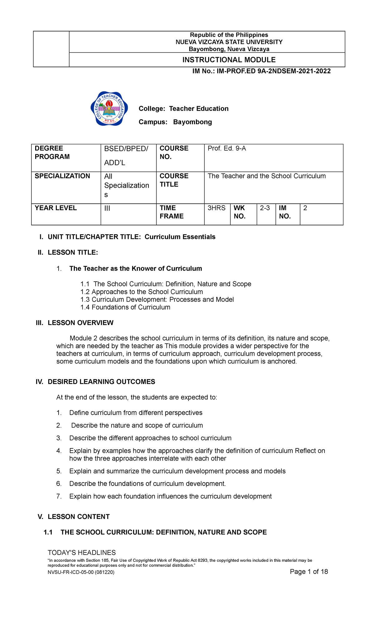 Module 2-Prof Ed 9A - ..................................... - NUEVA ...