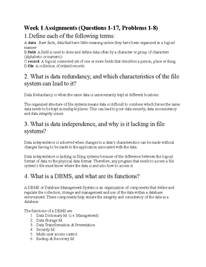 Comp 1630 Exercise 8 - Comp 1630 Relational Database Design & UML EXERCISE 8 - SQL 1. List - Studocu