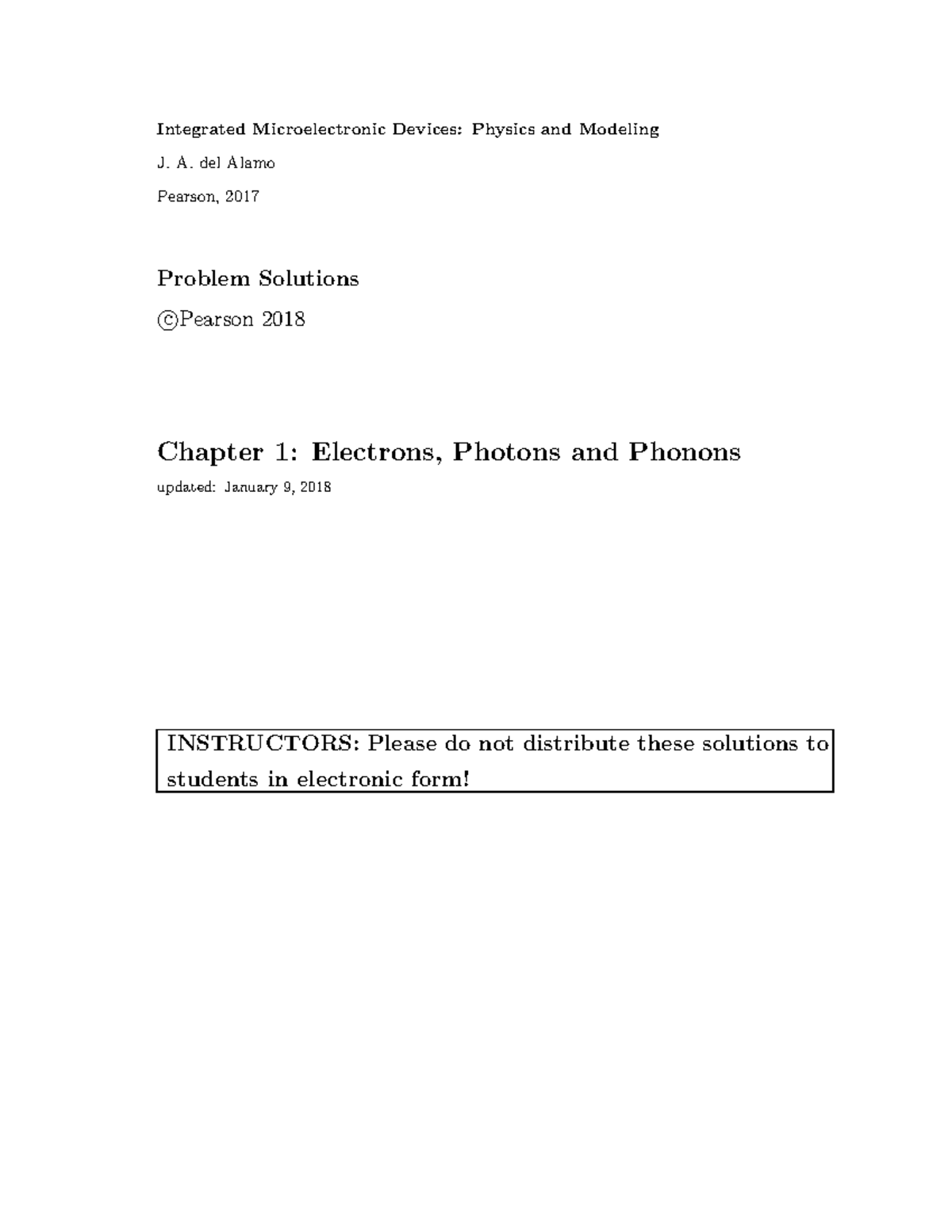 Ch1Solutions v2 - 반도체공학 - Integrated Microelectronic Devices: Physics ...