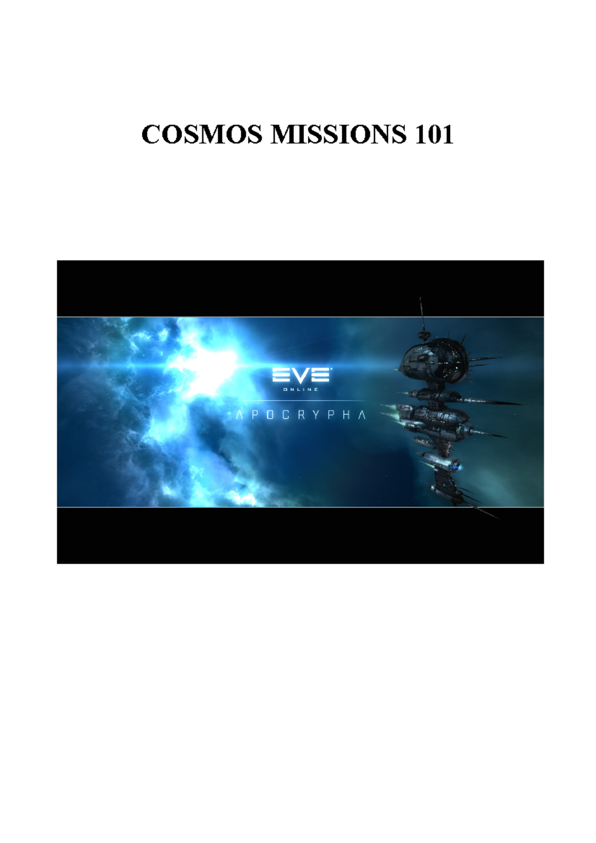 Cosmos-missions-101 - YES - COSMOS MISSIONS Introduction: Welcome to ...