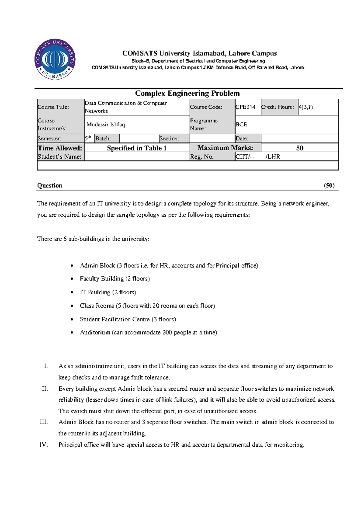 CEPAssignment Fall2021 - COMSATS University Islamabad, Lahore Campus ...