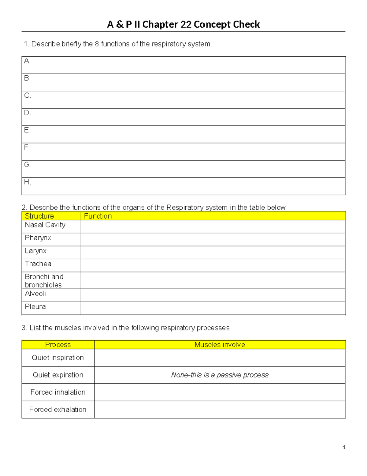 Chapter 22 Concept Check-1 - Describe briefly the 8 functions of the ...