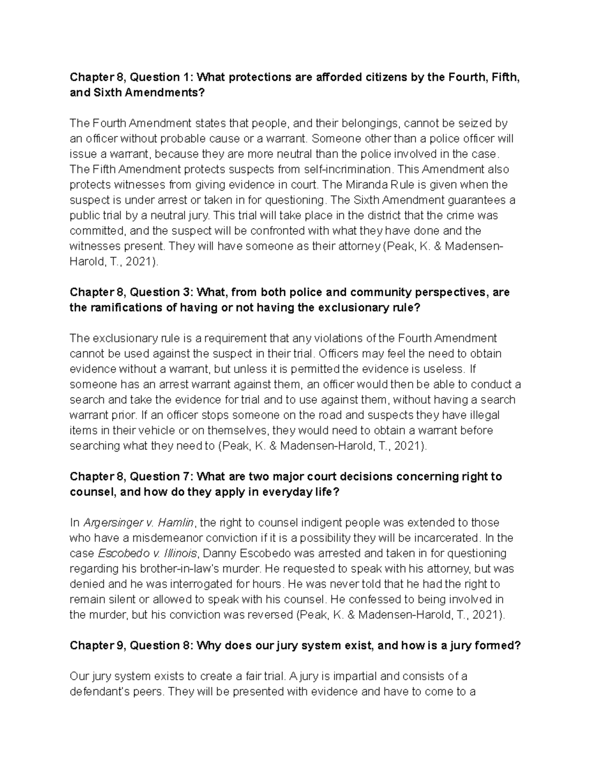 SAA week 4 - intro to criminal justice SAA assignment week 4 teacher: Jen Hulvat - Chapter 8 ...