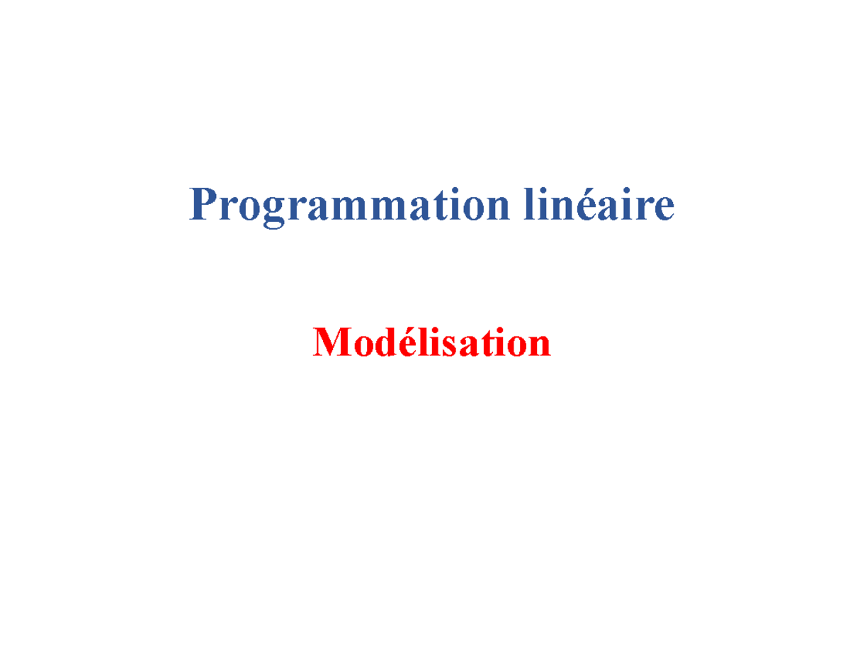 Pdf24 merged - math 19b - Programmation linéaire Modélisation Programmation linéaire ...