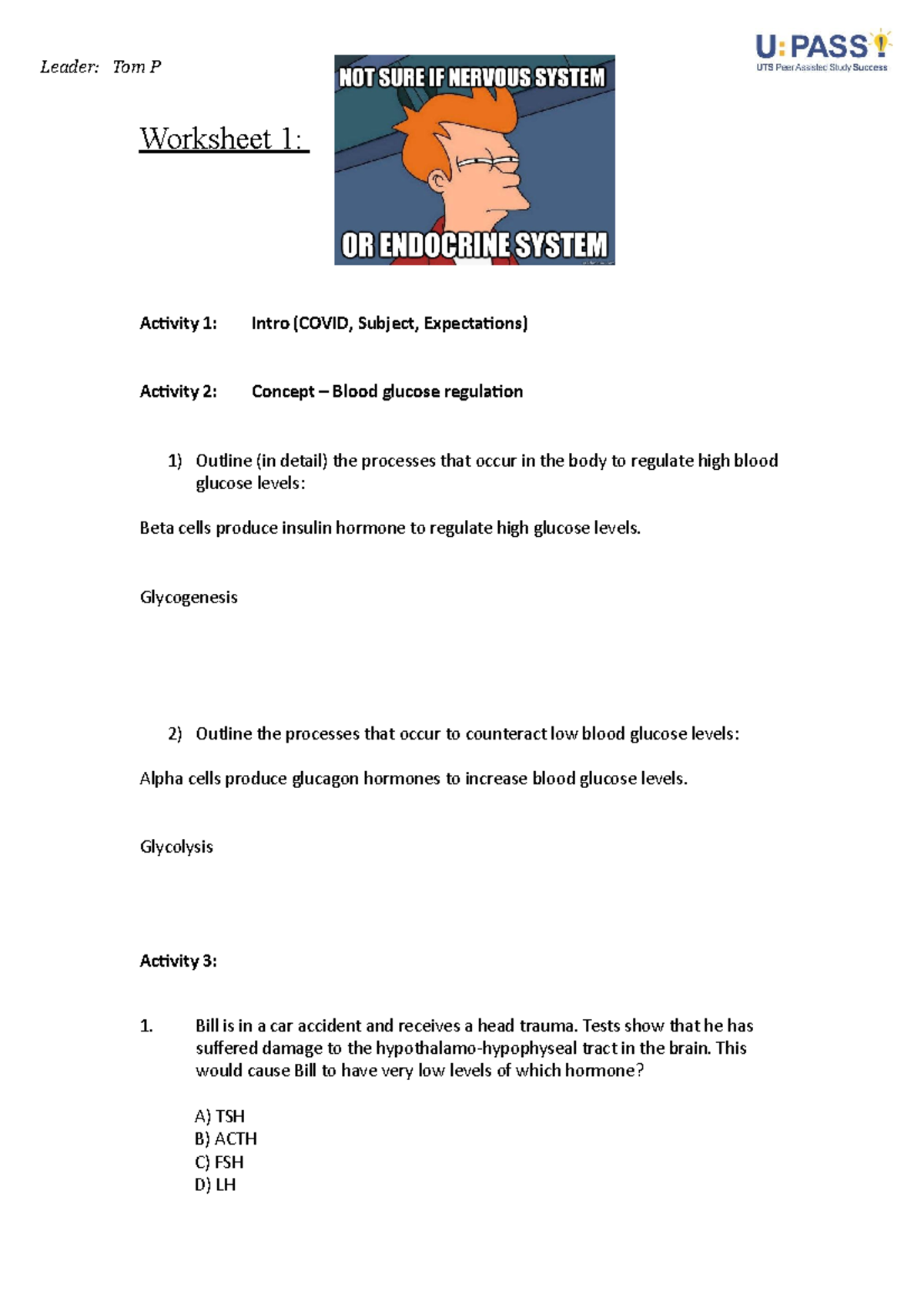 Copy of HAP week 1 - upass - Leader: Tom P Worksheet 1 : Activity 1: Intro (COVID, Subject ...