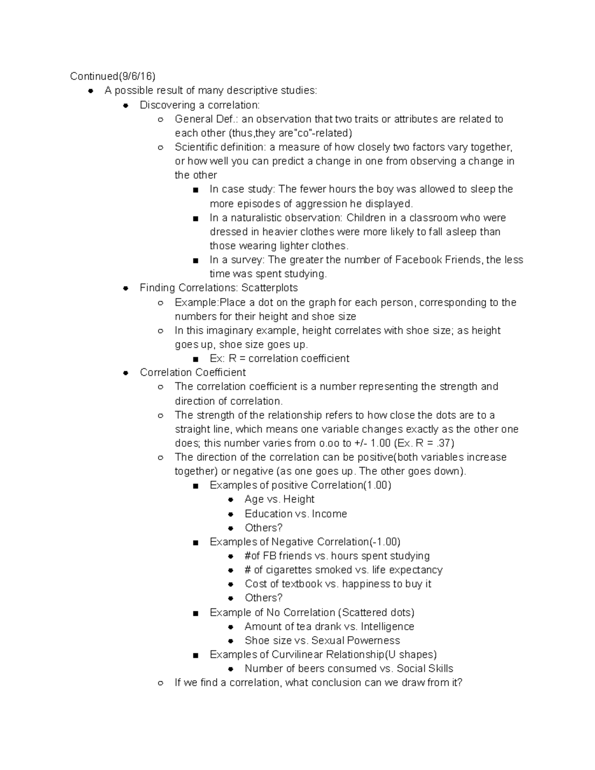 Week 2: Scientific Method - A possible result of many descriptive ...