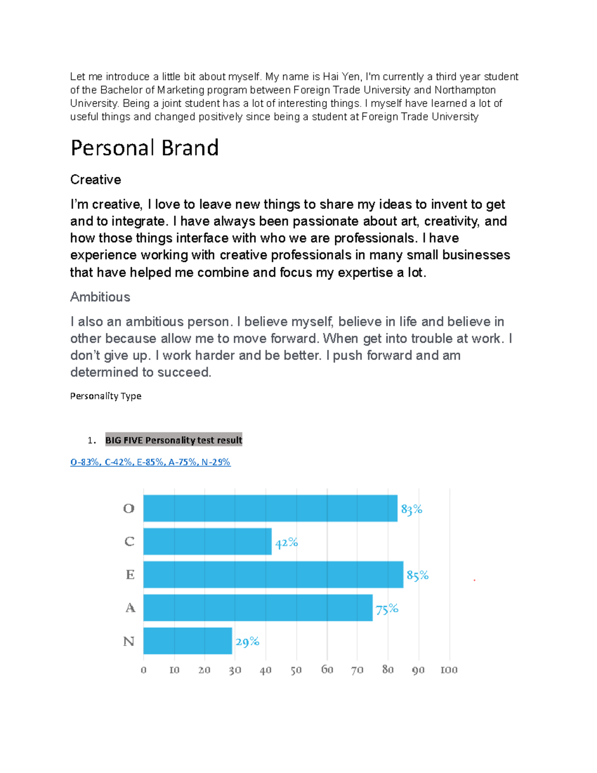 Personality Type - Let me introduce a little bit about myself. My name ...