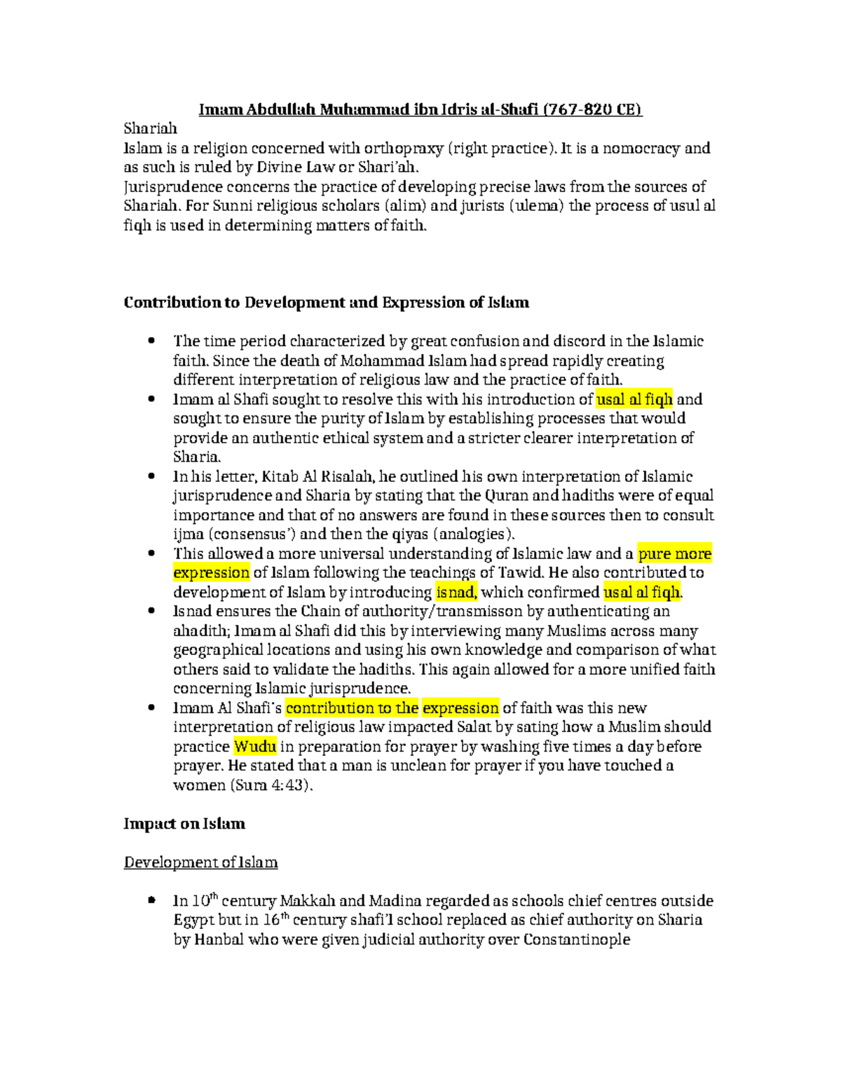 Al Shafi summary - maths - Imam Abdullah Muhammad ibn Idris al-Shafi ...