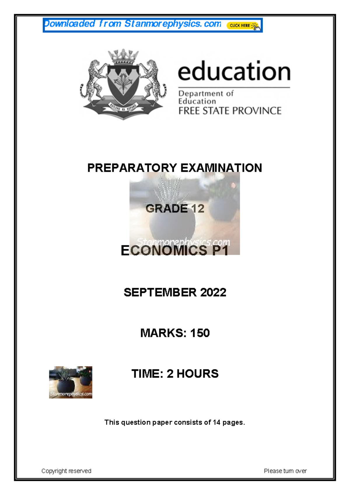 FS-Economics-Grade-12-SEPT-2022-P1-and-Memo - PREPARATORY EXAMINATION ...