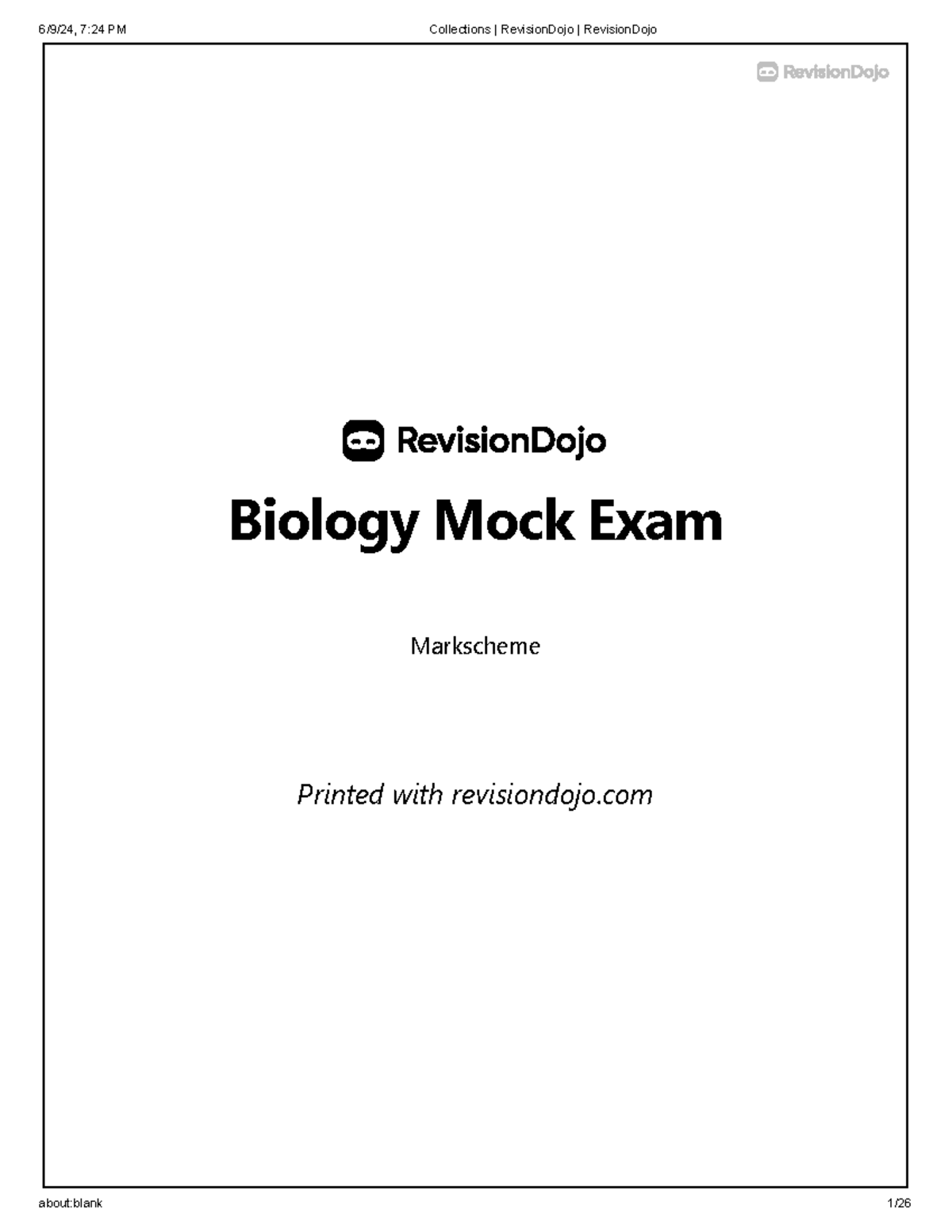 Biology Mock Exams Markscheme - Biology Mock Exam Markscheme Printed ...