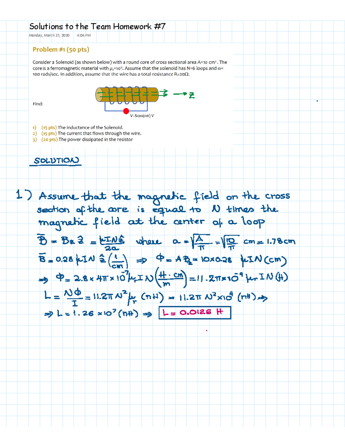Solutions to Team Homework #7 - ECEN 322 - 6ROXWLRQV WR WKH 7HDP ...