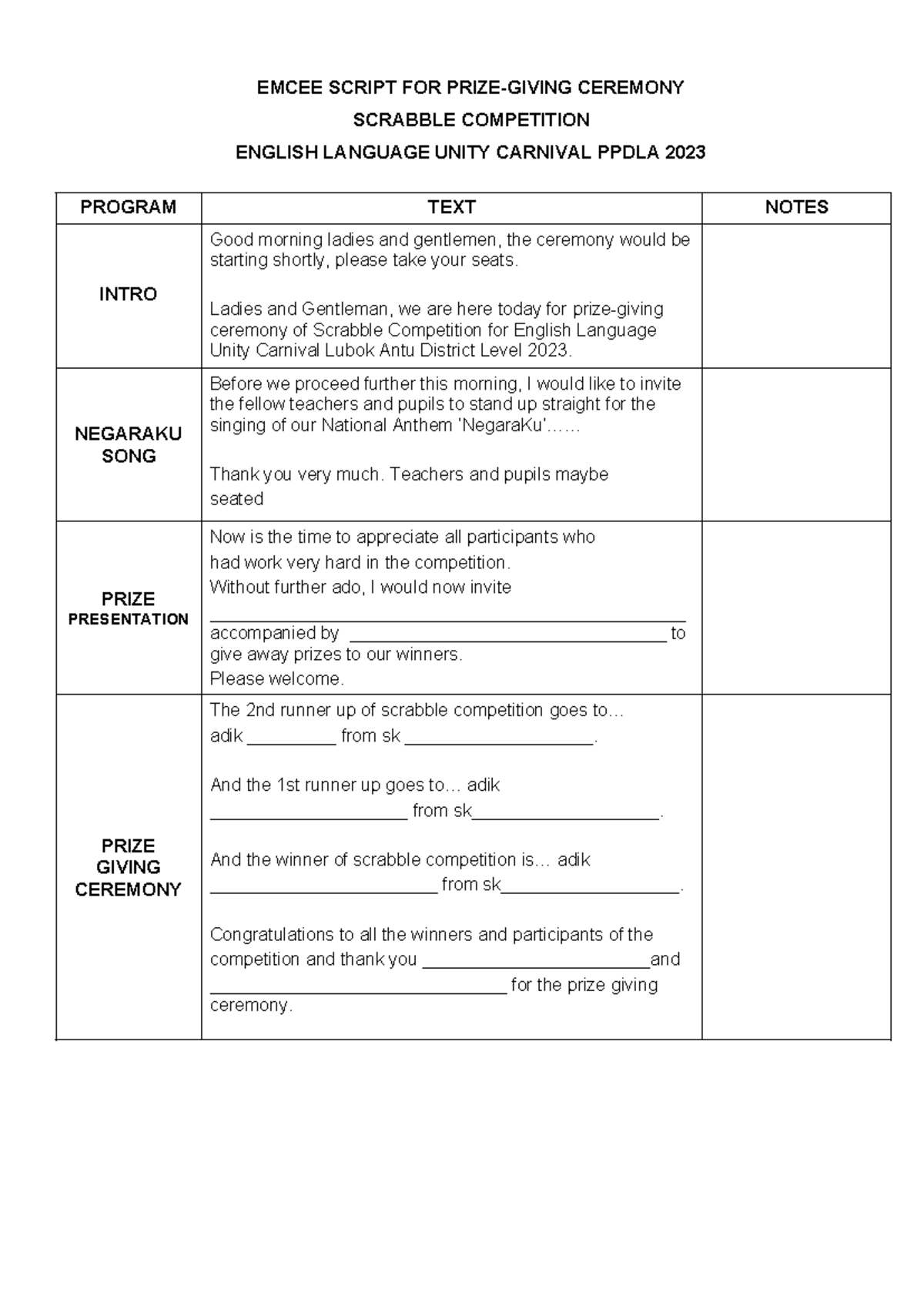 MC Script Prize Giving Ceremony - EMCEE SCRIPT FOR PRIZE-GIVING ...