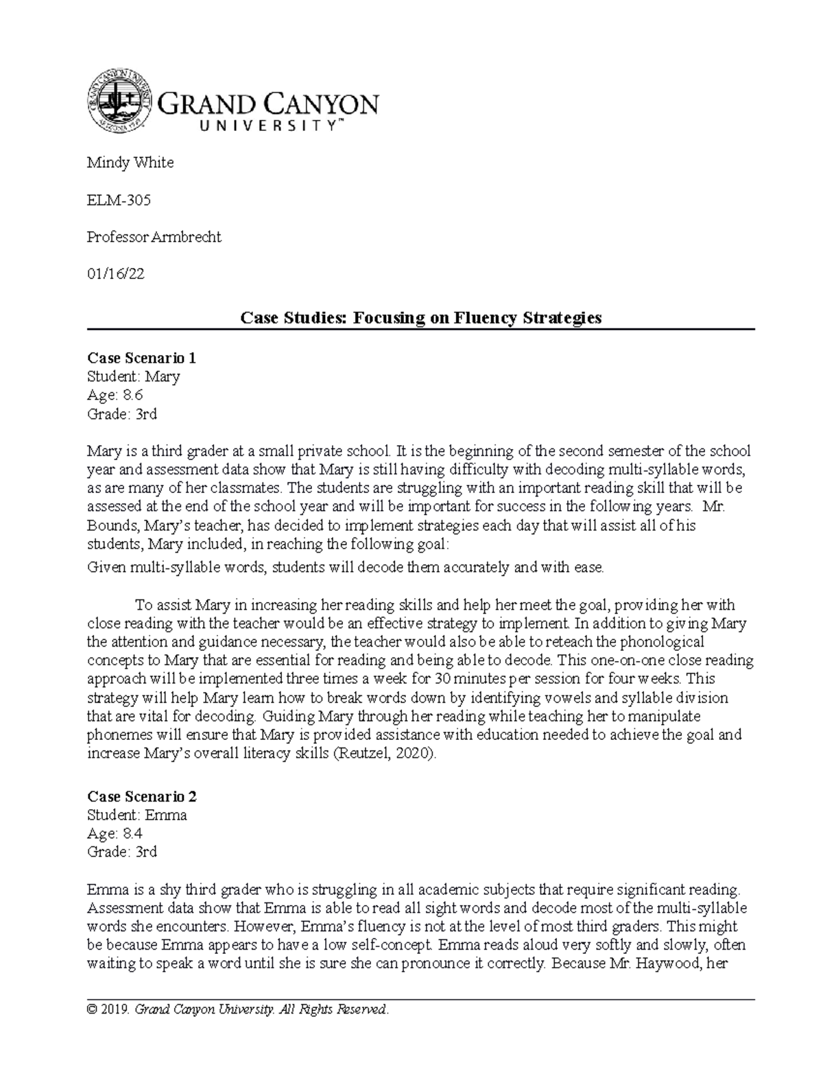 Wk 5 Case Studies. Comparing different levels of learners strengths and ...