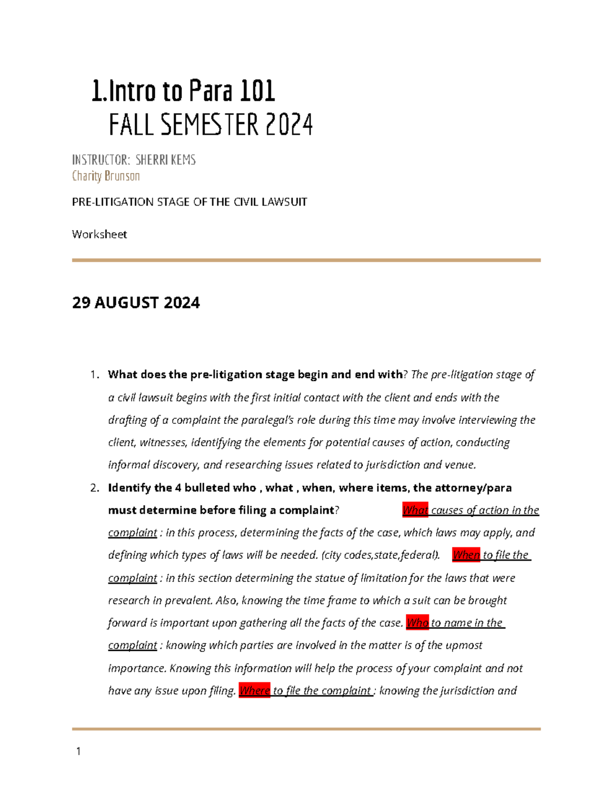 Para Ch. 5&6 - Paralegal studies notes - 1 to Para 101 FALL SEMESTER ...
