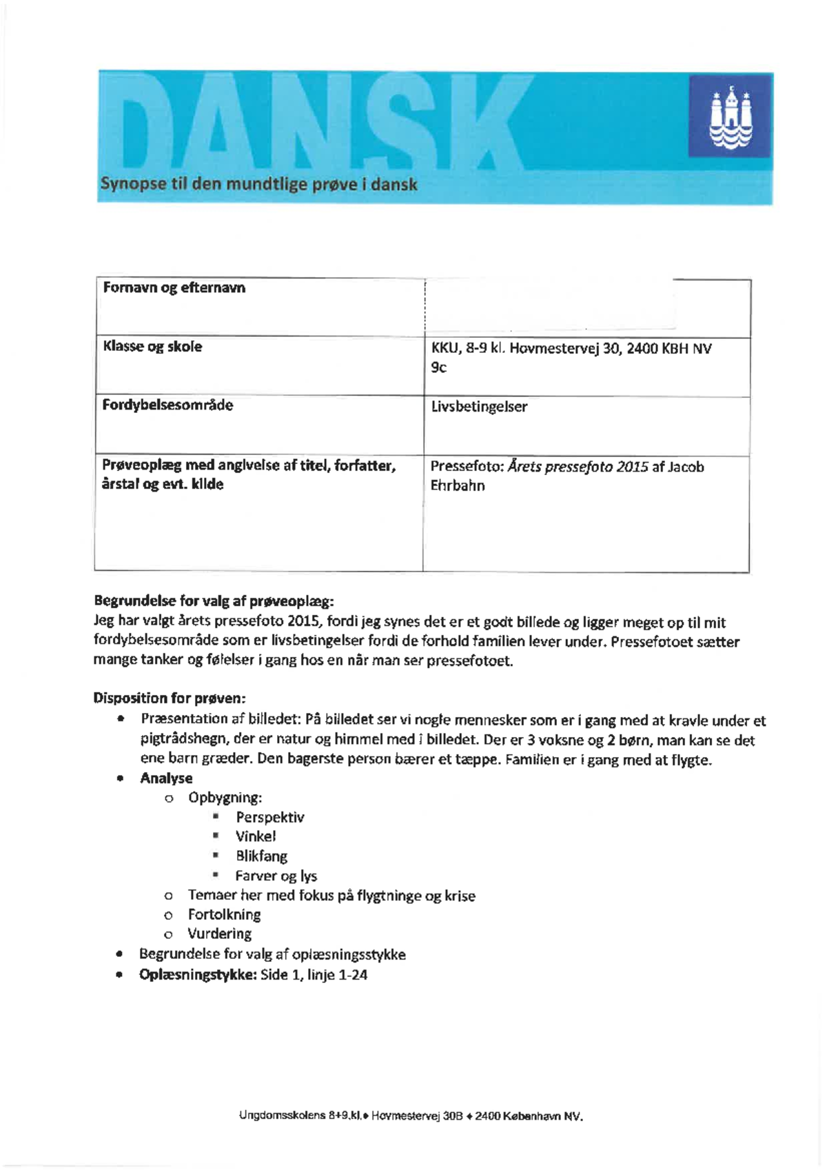 Eksempler-synopsis-mdt - Dansk - Studocu
