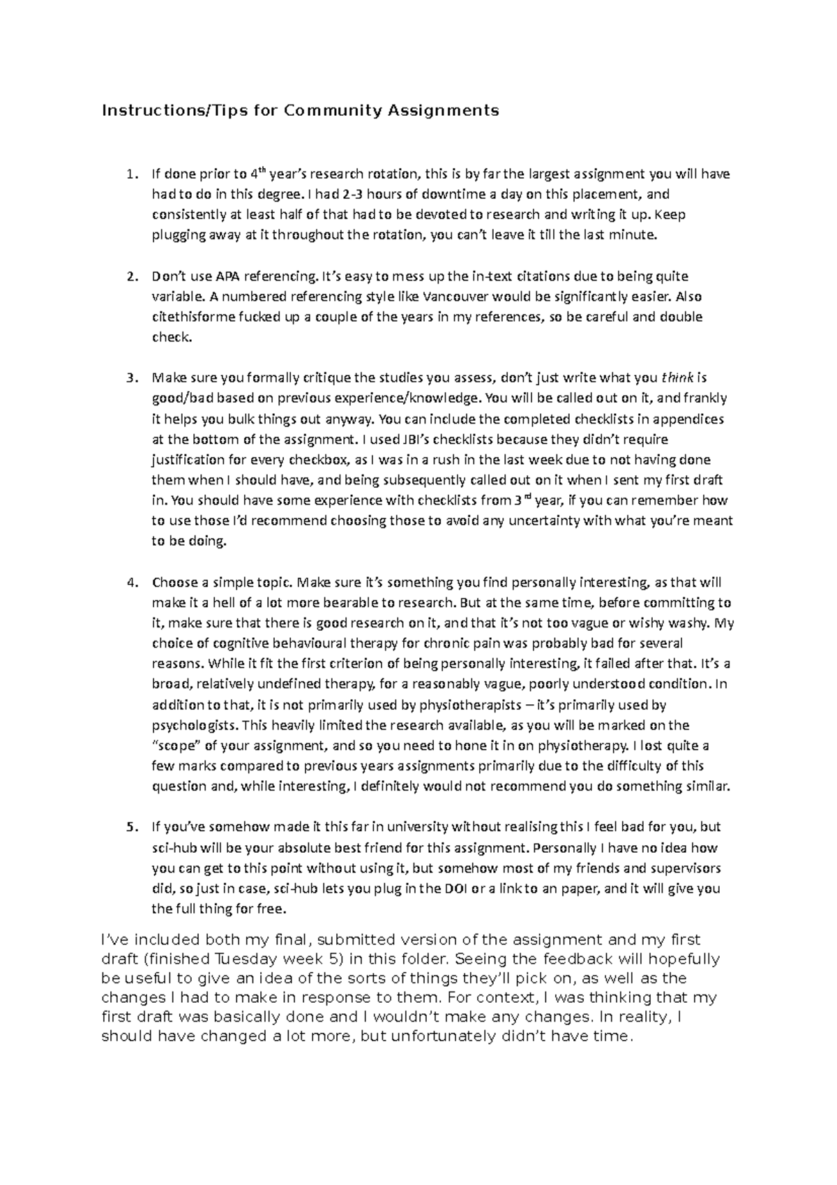 Instructions and tips for Community Assignments - PHYS 221 - CSUSB ...