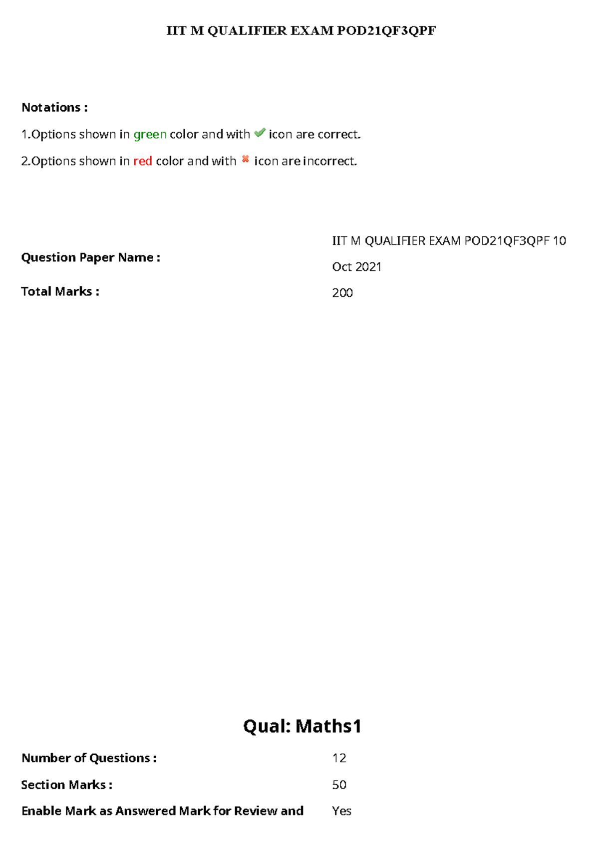 IIT M Qualifier EXAM POD21QF3QPF-Qualifier - IIT M QUALIFIER EXAM ...