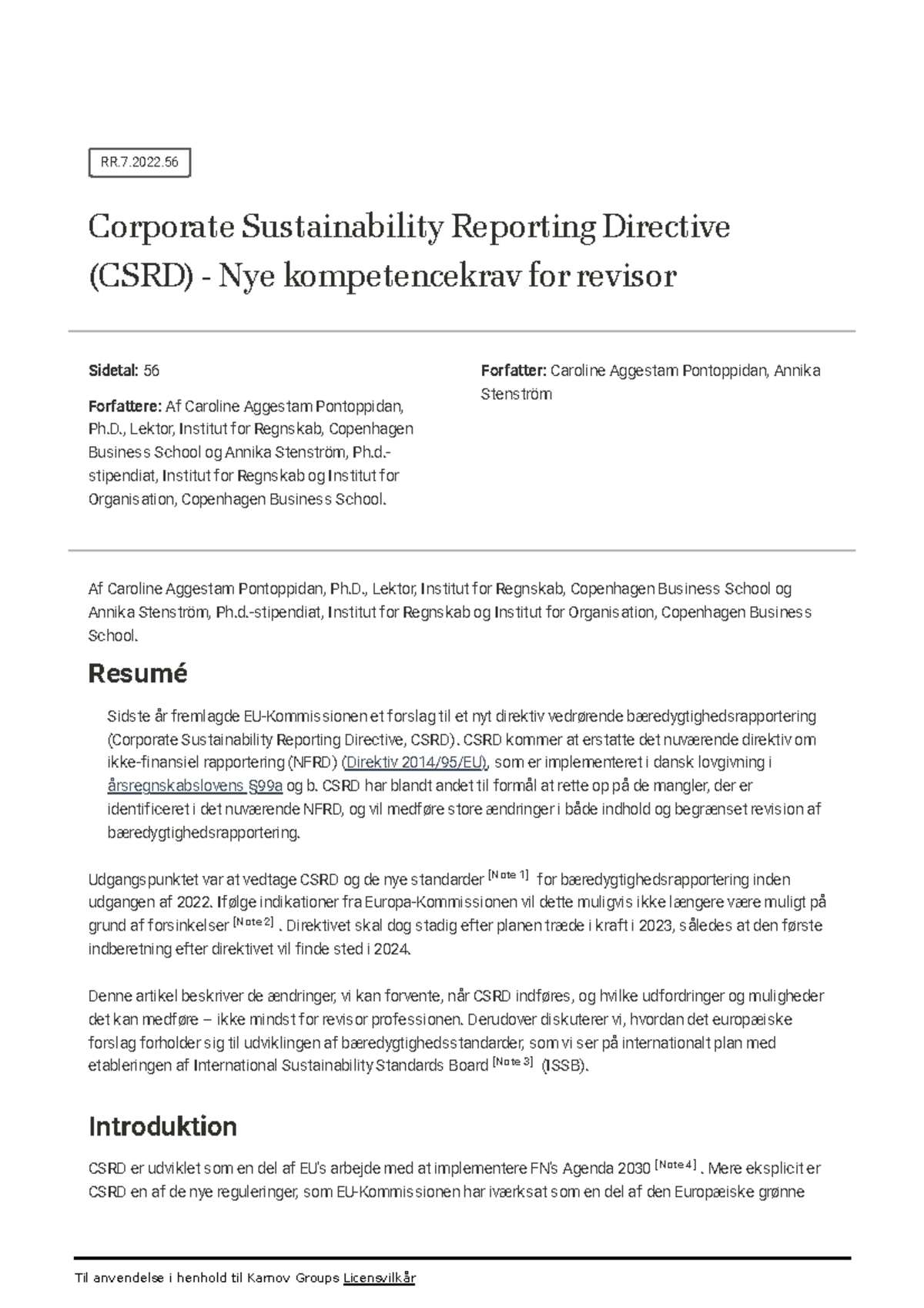 Corporate Sustainability Reporting Directive(CSRD) - Pontoppidan og ...
