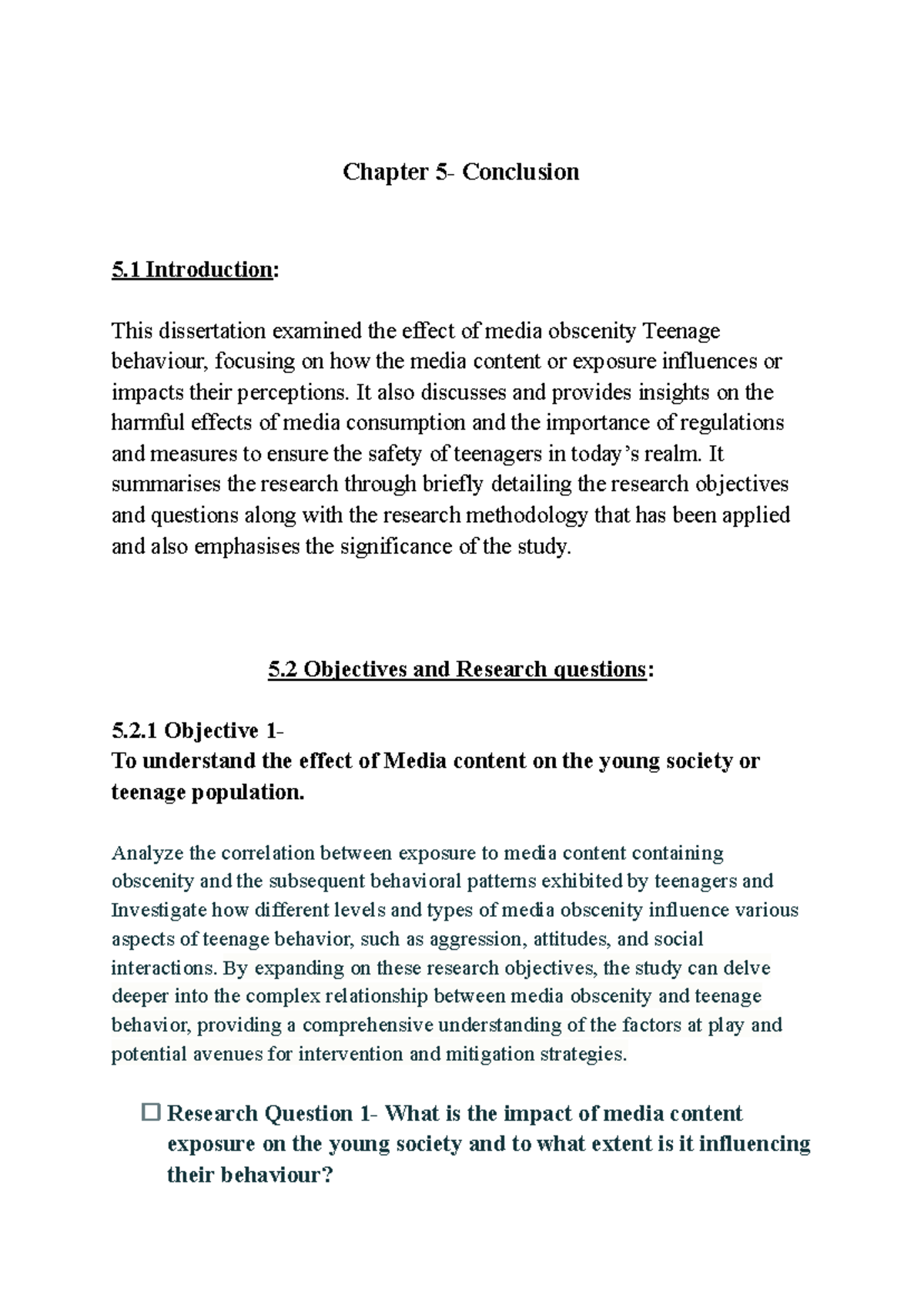 Conclusion Chapter - Summary BA(Hons) Journalism - Chapter 5 ...