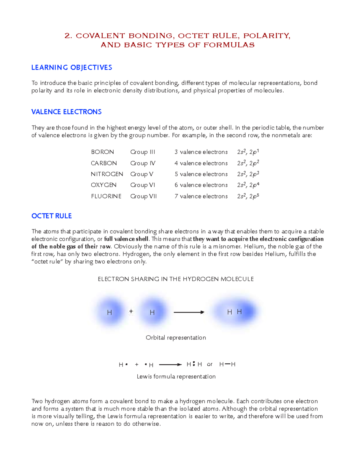 03 coval bonding - 2. COVALENT BONDING, OCTET RULE, POLARITY, AND BASIC ...