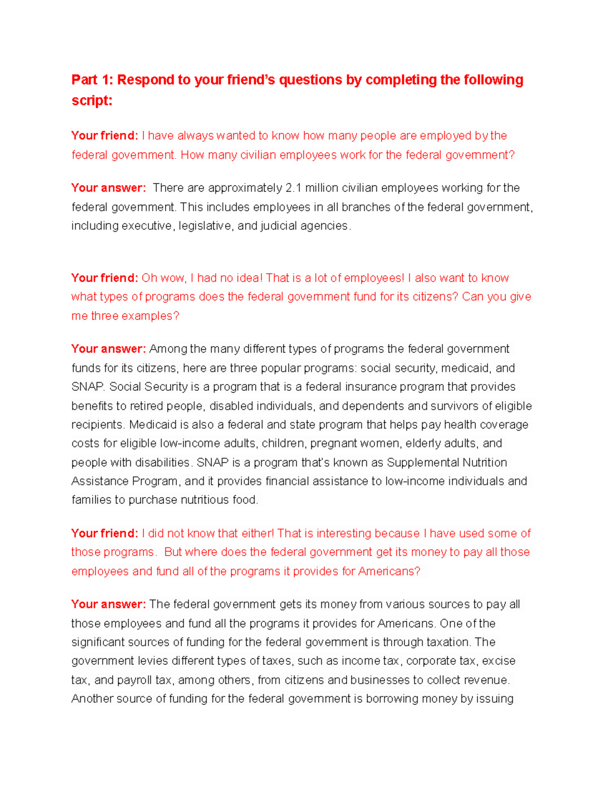 Activity 3.4.1 - How is the Federal Government Funded - Part 1: Respond ...