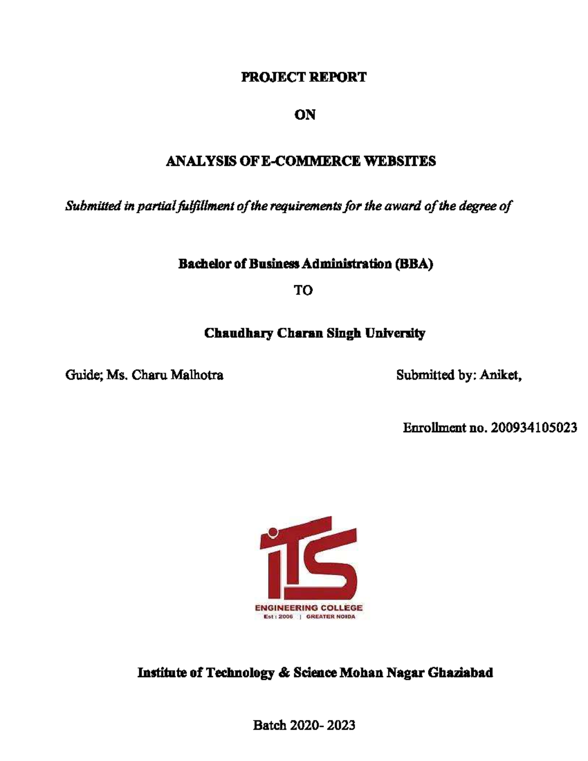 Aniket summer internship project - Summer Training Project Report based ...