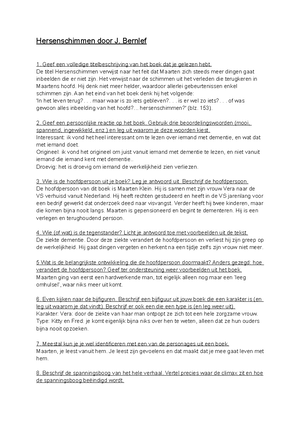 Hersenschimmen - TREFWOORDEN Dementie, Herinneringen, Liefde NIVEAU ...