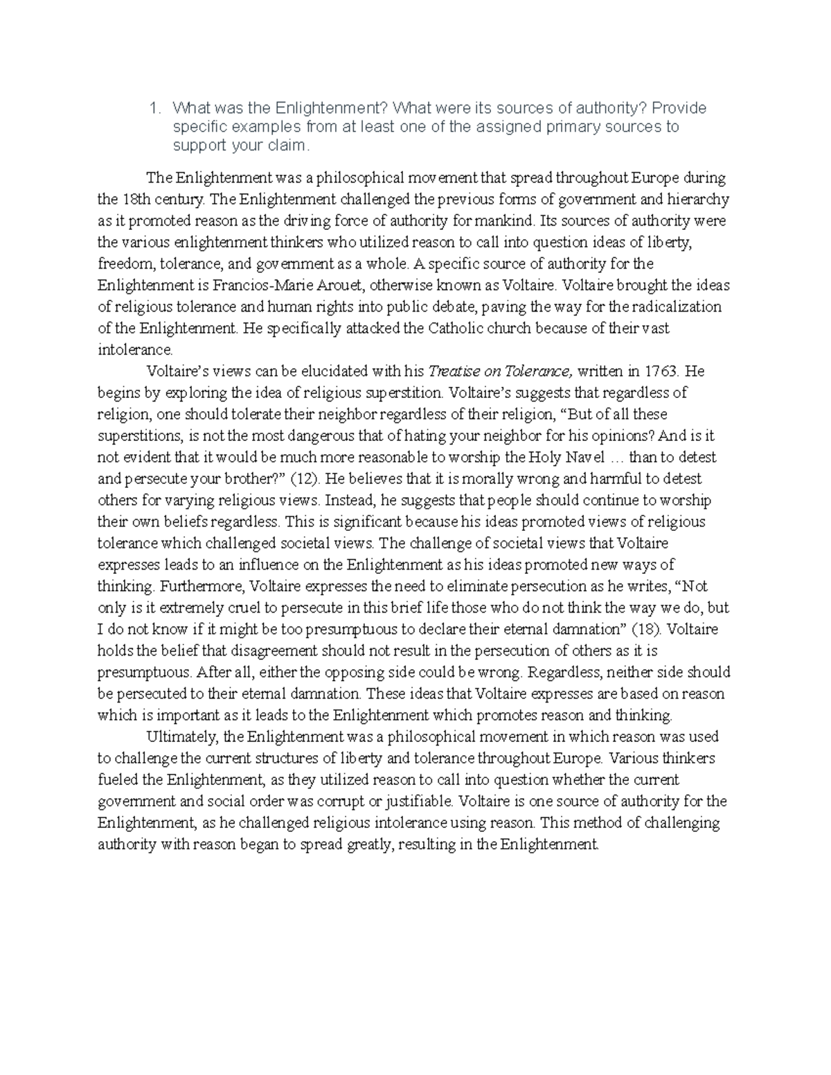 Discussion post 5 - 1 was the Enlightenment? What were its sources of ...